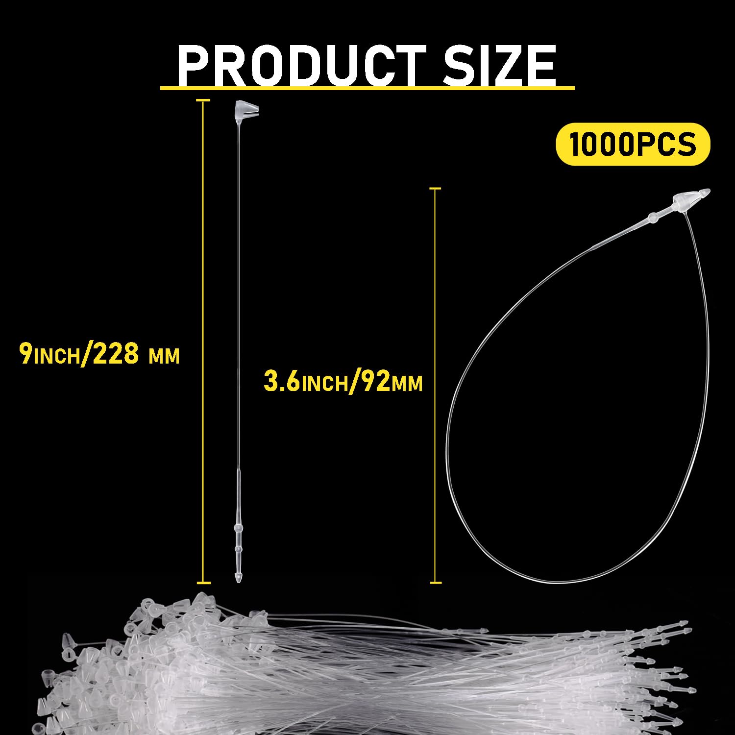 Snapklik.com : 1000Pcs Hang Prices Tag Fasteners, 9 Inch Snap Lock Pins ...