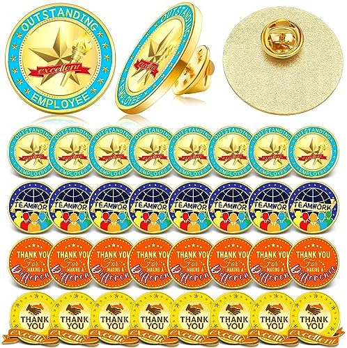 Amazon.com: Lyrow 32 Pcs Employee Appreciation Lapel Pin 4/5 Inch ...