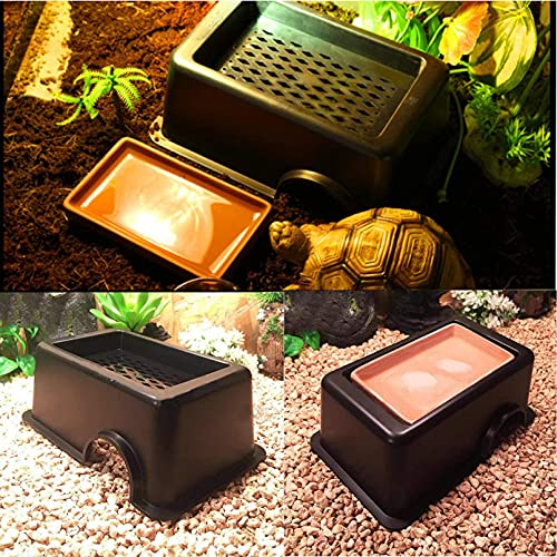 Hamiledyi Reptile Hide Box Gecko Hideout Cave with Sink Humidifier ...