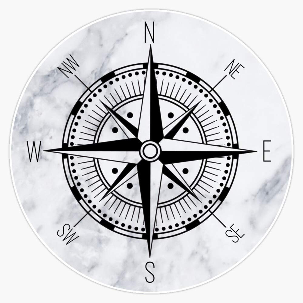 Amazon.com: Marble Compass Sticker Decal Vinyl Bumper Sticker Decal ...