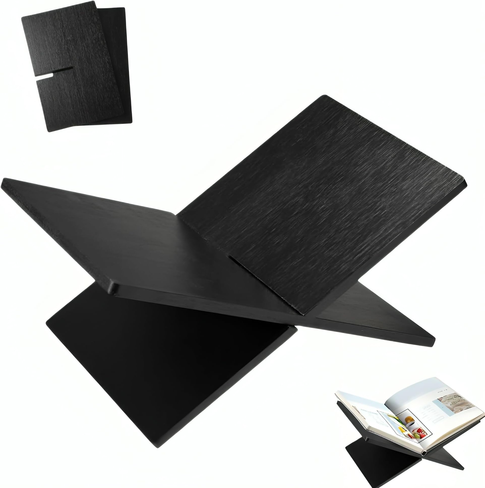 Amazon.com : Honygebia Solid Wood Book Stands - Cross Frame Walnut ...