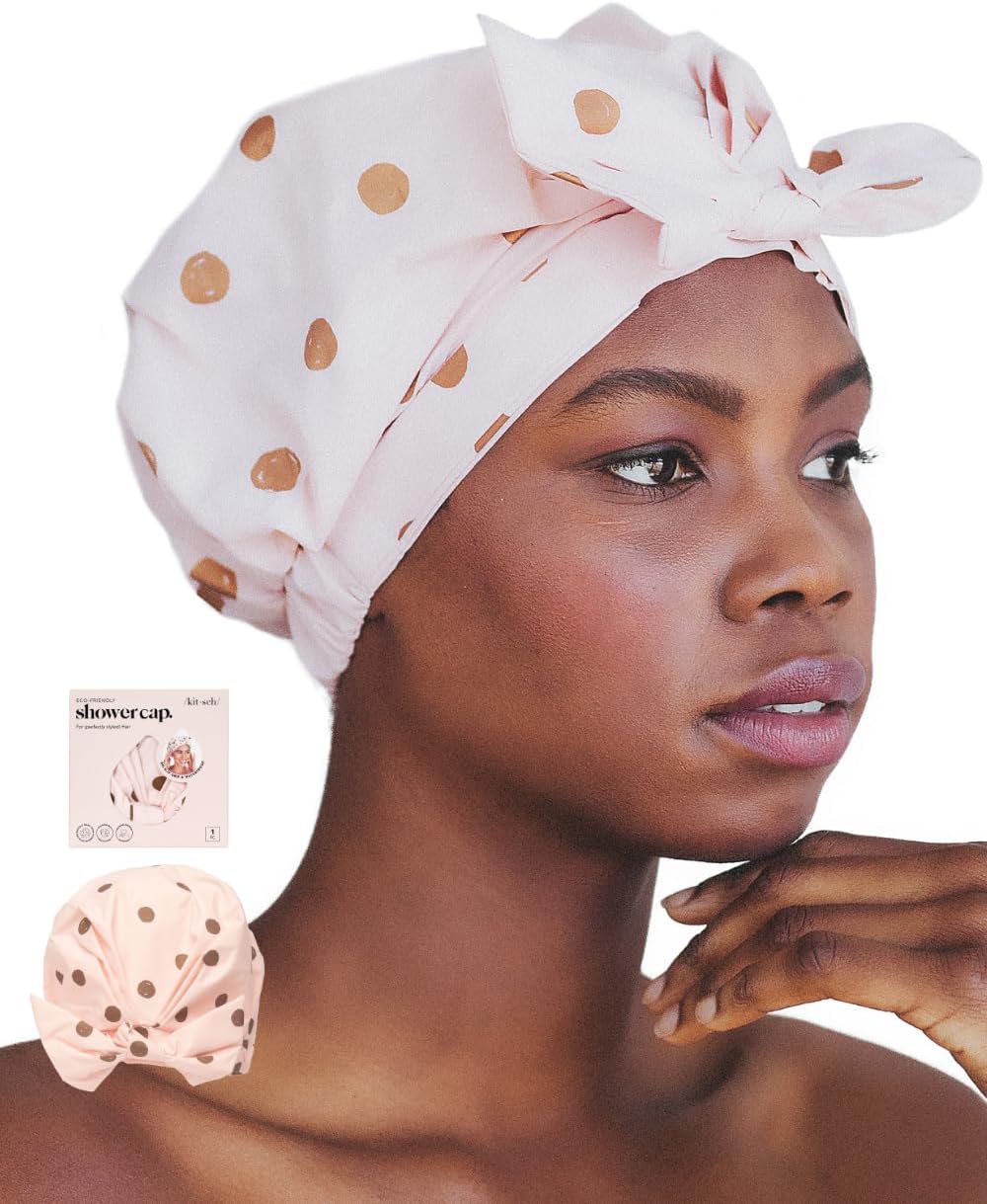 Kitsch Luxury Shower Cap for Women - Reusable Shower Cap for Long Hair ...
