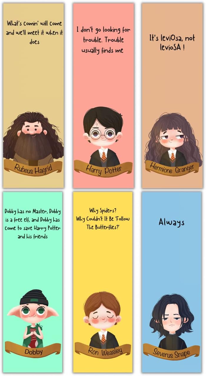 Harry Potter Bookmarks for potterheads - Pack of 6 : Amazon.in: Office ...