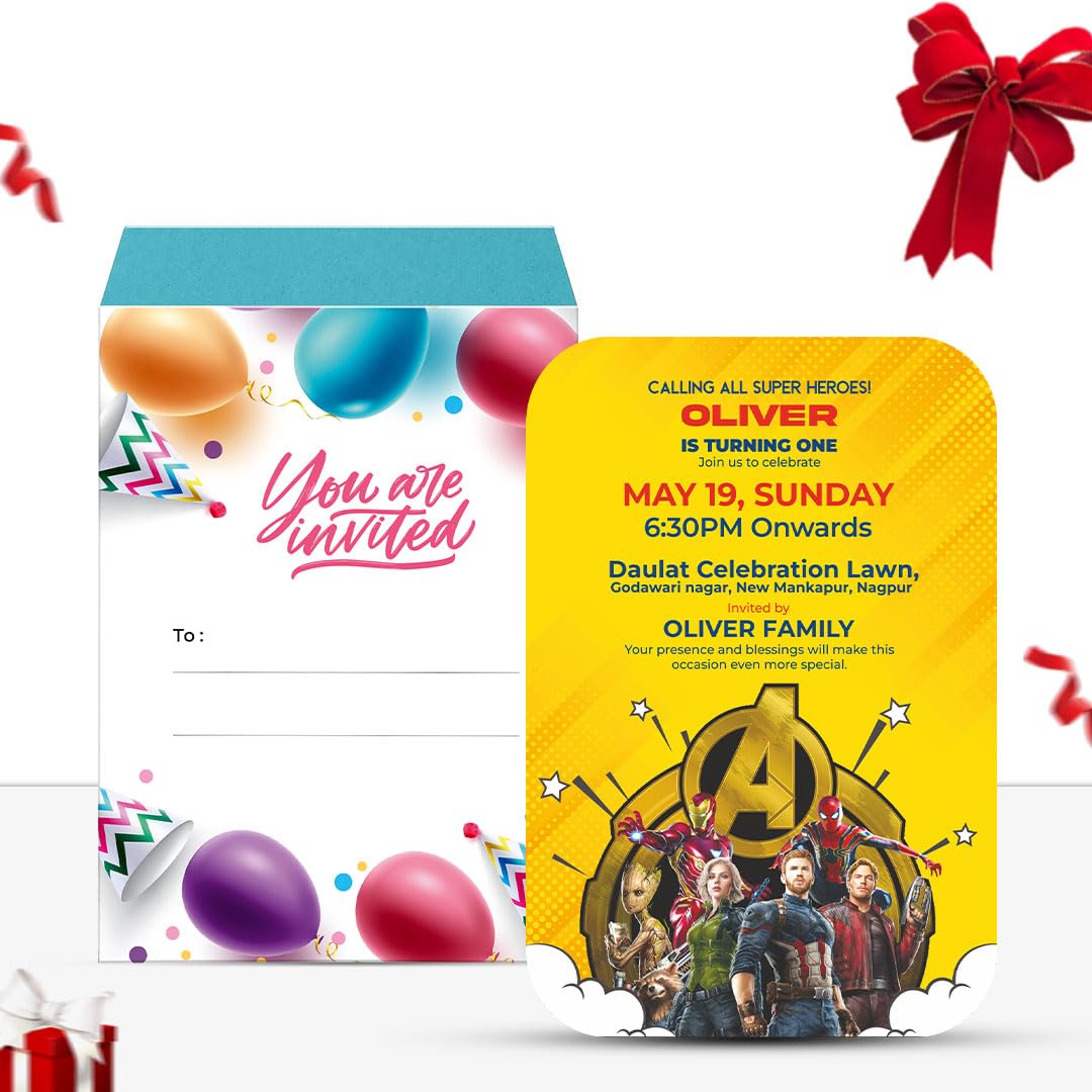 Avengers With Spider Man Birthday Invitations