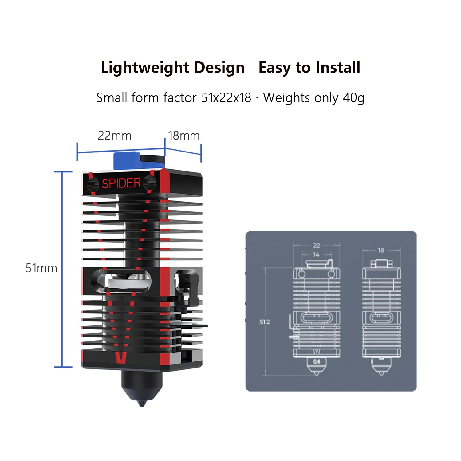 Snapklik.com : Spider Speedy Ceramic Hotend Kit For Creality 3D Printer ...