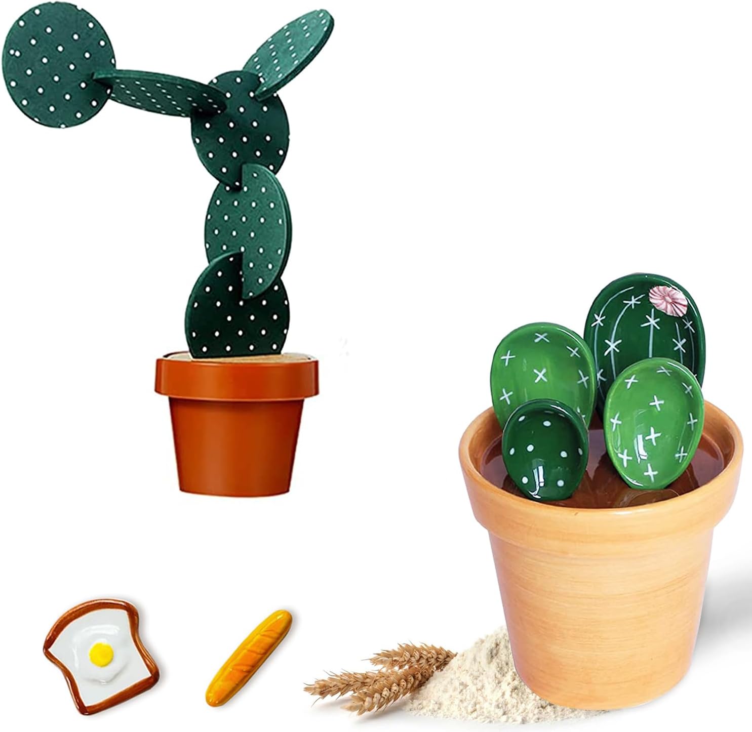 Amazon.com: Cactus Coasters and Cactus Measuring Spoons Set : Home ...