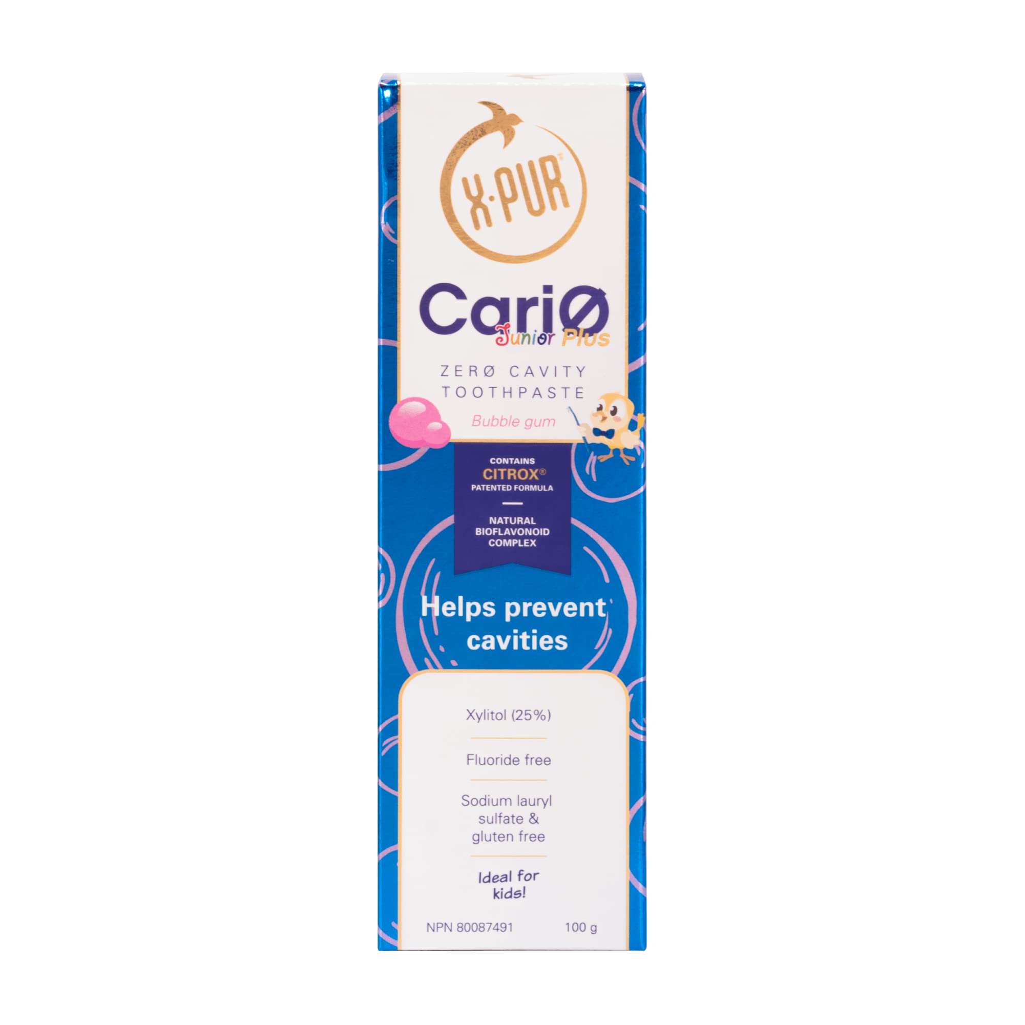 X-PUR CariO Plus Junior Toothpaste - 25% Xylitol Toothpaste - Bubble ...