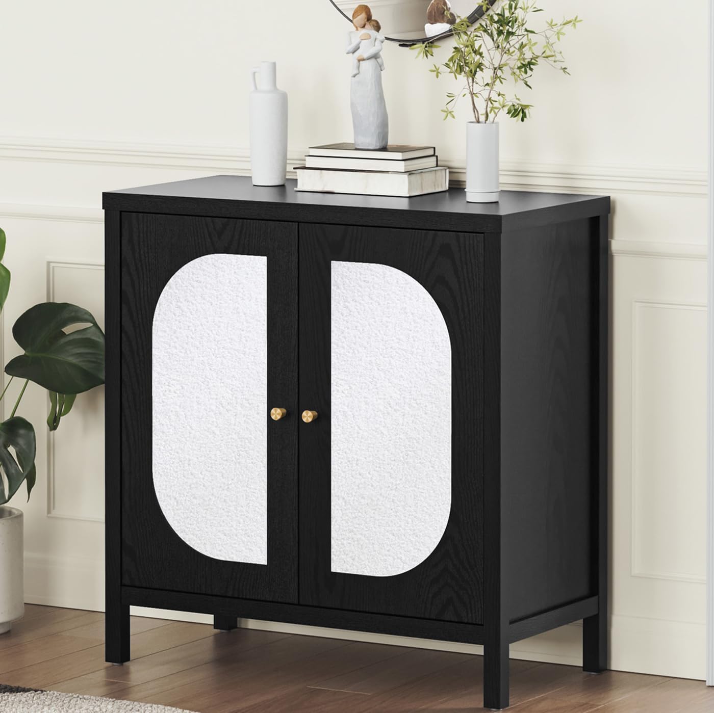 Amazon.com - SICOTAS Modern Sideboard Buffet Cabinet - Black Credenza with Storage, Accent ...