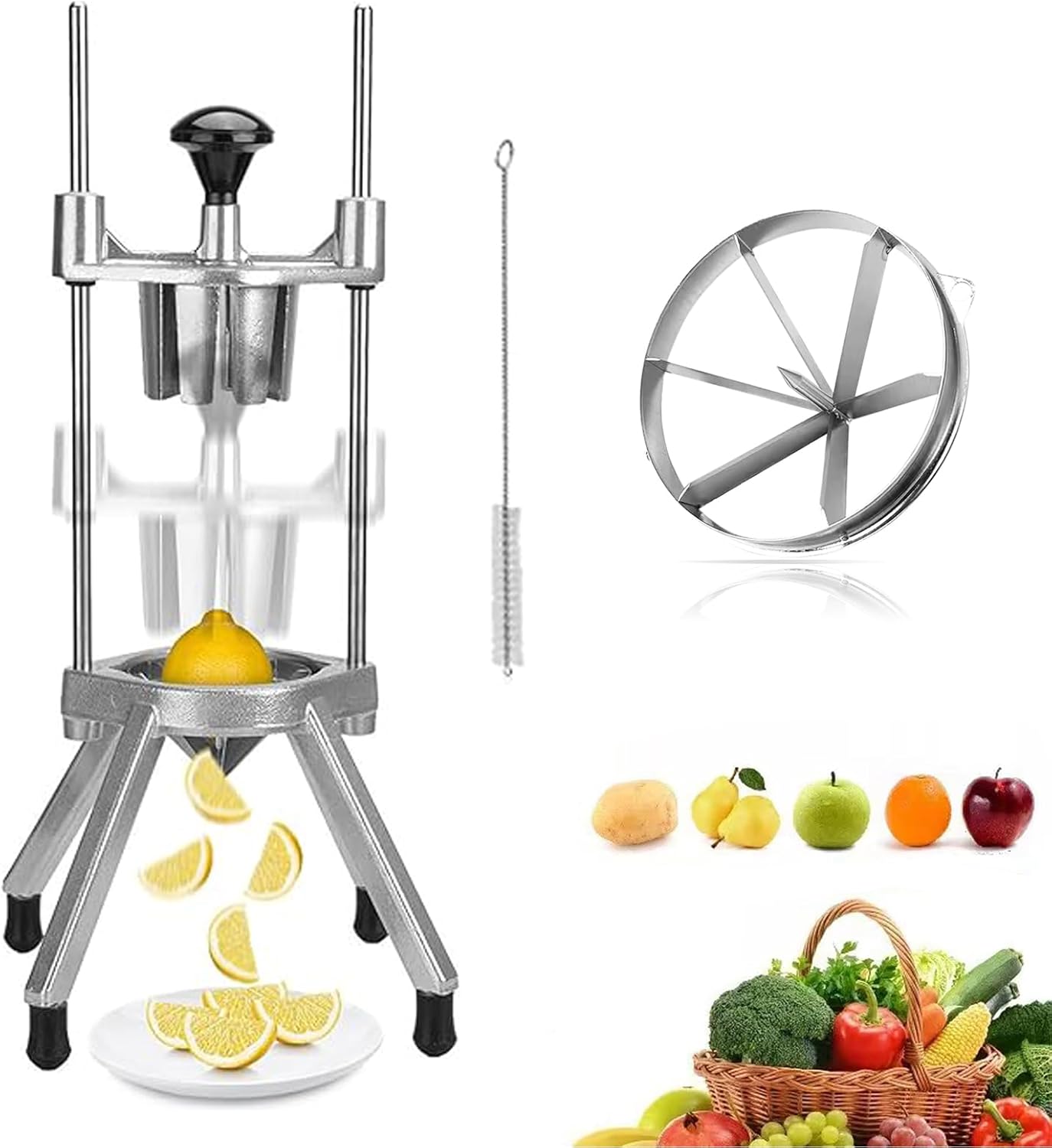 Amazon.com: Commercial Lemon Cutter with V-Shaped 420 Stainless Steel ...