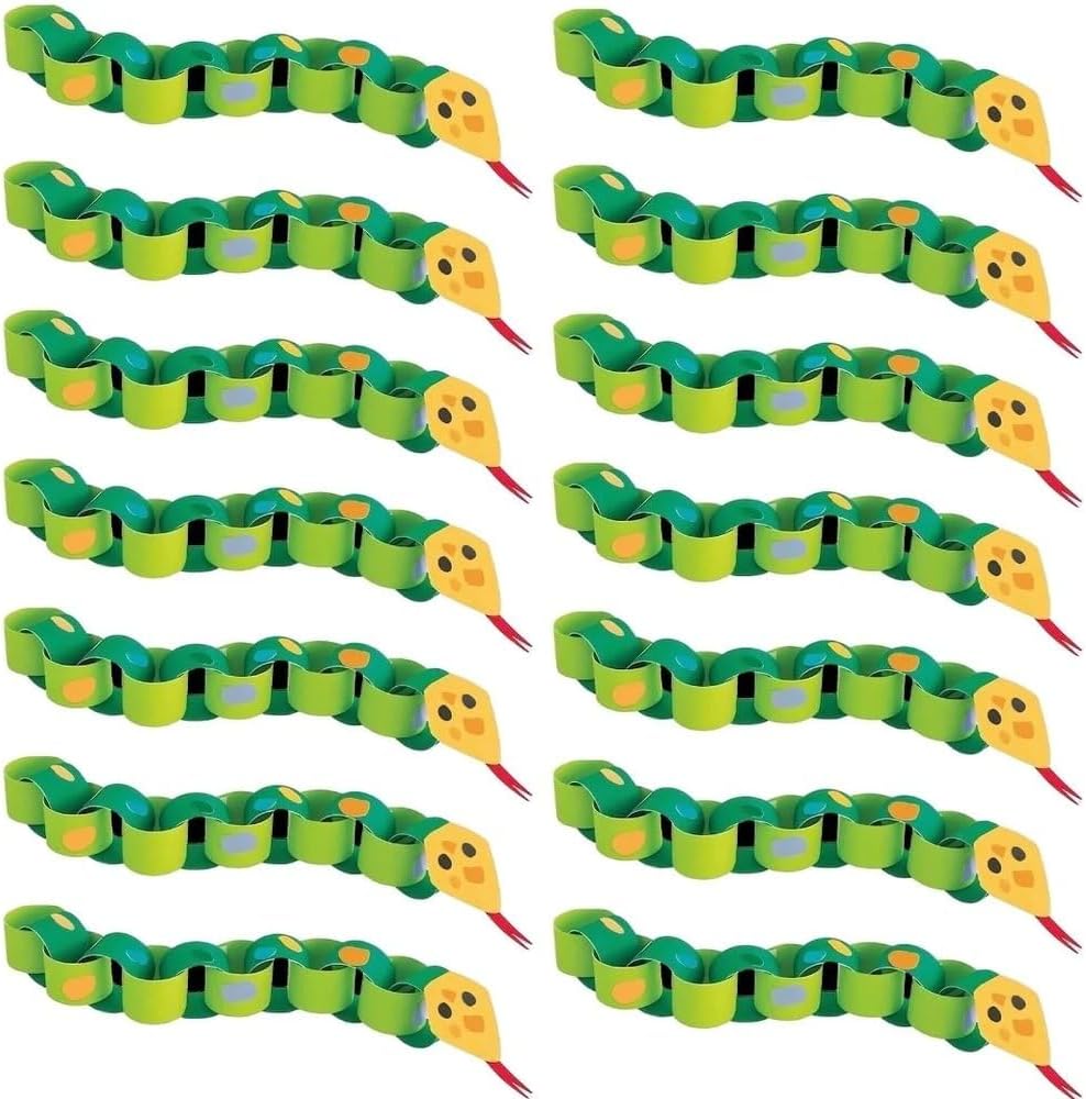 Amazon.com: Unique Snake DIY Paper Chain Craft Kit (Pack of 4) - Fun ...