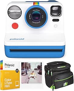Amazon.com : Polaroid Originals 9073 Now 2nd Generation i-Type Instant Film Camera - Blue Bundle ...