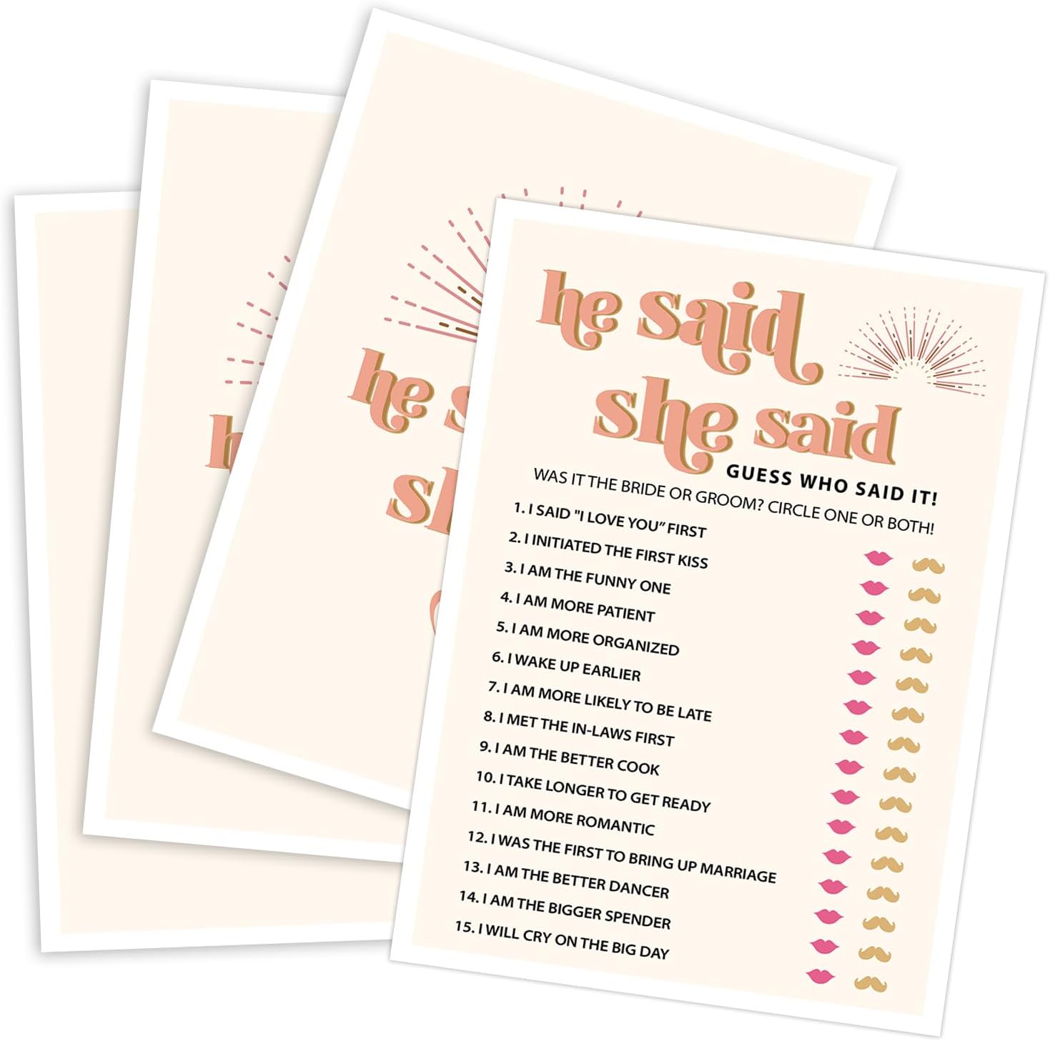 Amazon.com: He Said She Said Bridal Shower Games,Vintage Nursery Bridal ...