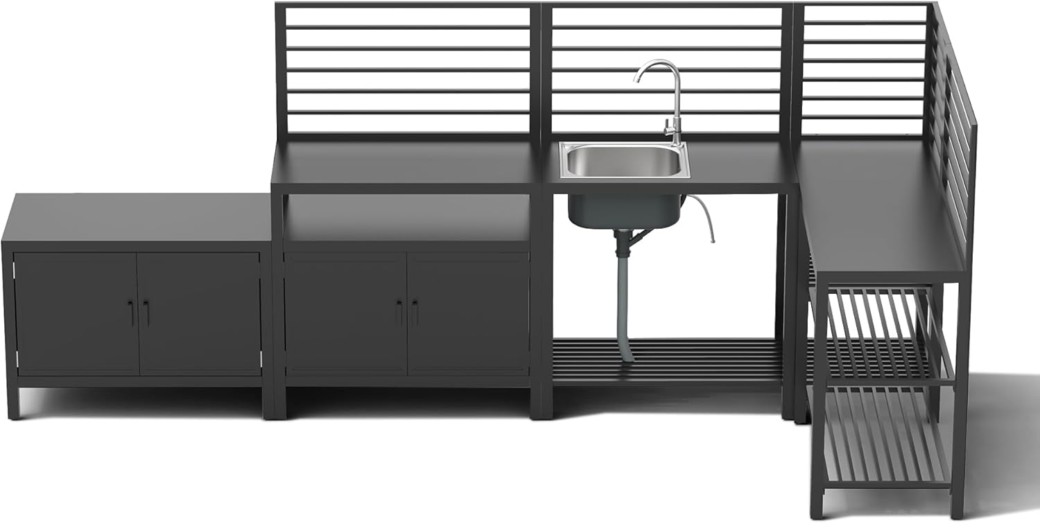 Amazon.com: Domi Outdoor Kitchen Island, 5-Piece Modular Kitchens ...