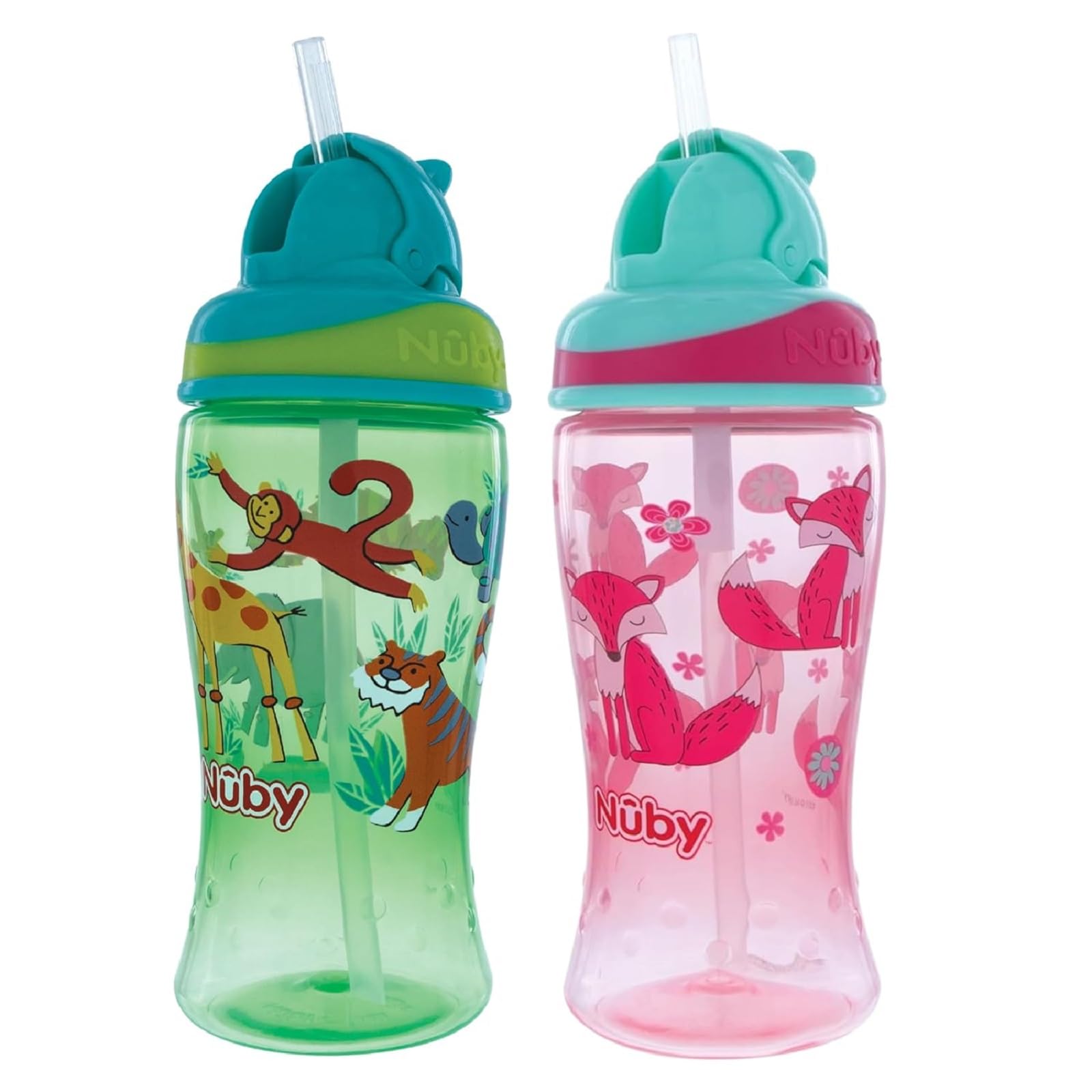 Amazon.com : Nuby Thirsty Kids No-Spill Flip-it Printed Boost Cup with ...