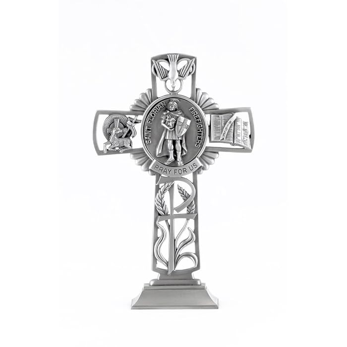 Buy Pewter Catholic Patron of Firefighters Saint St Florian Standing ...