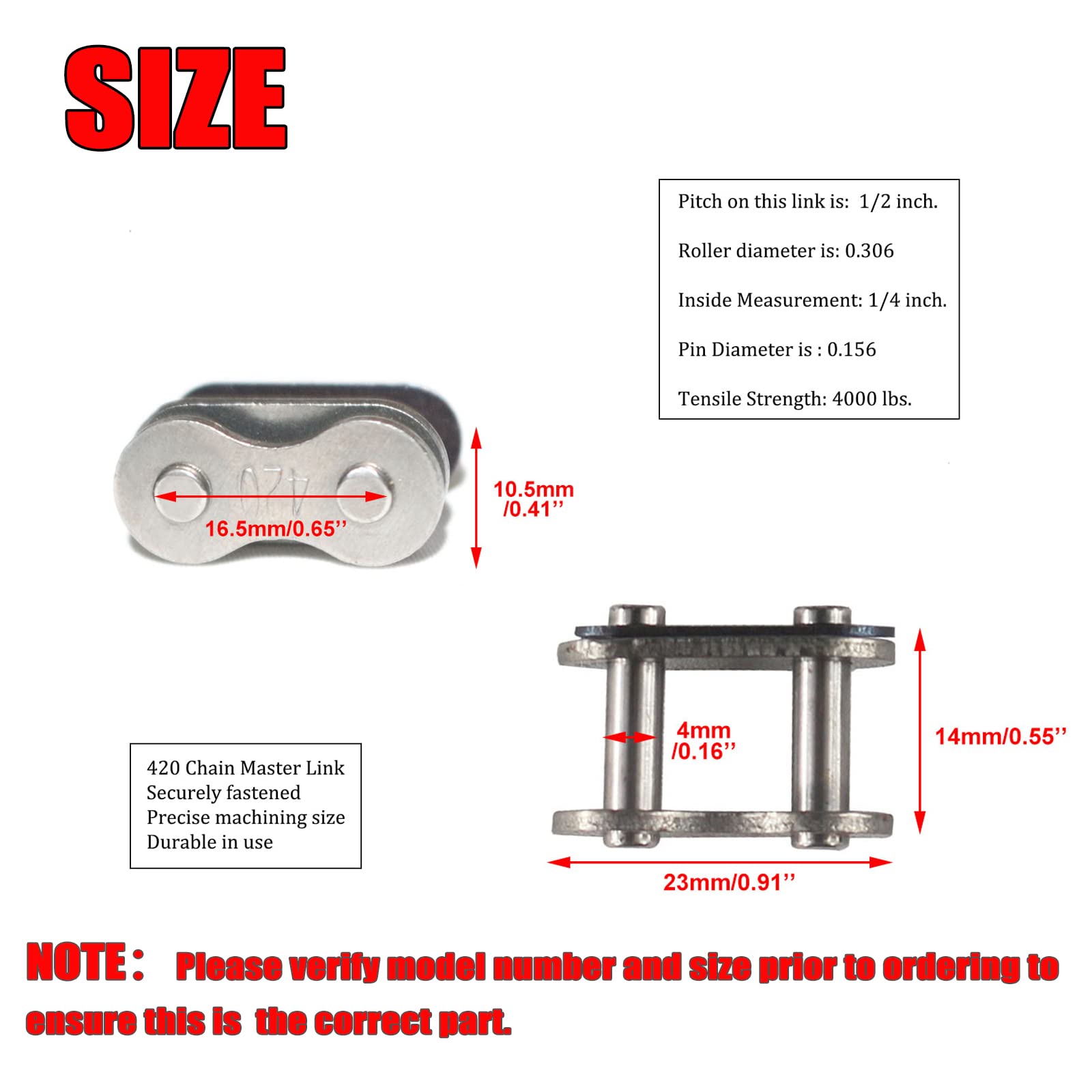 Chain Master Link Sizes Primary Drive 428 Chain Non O Ring 126
