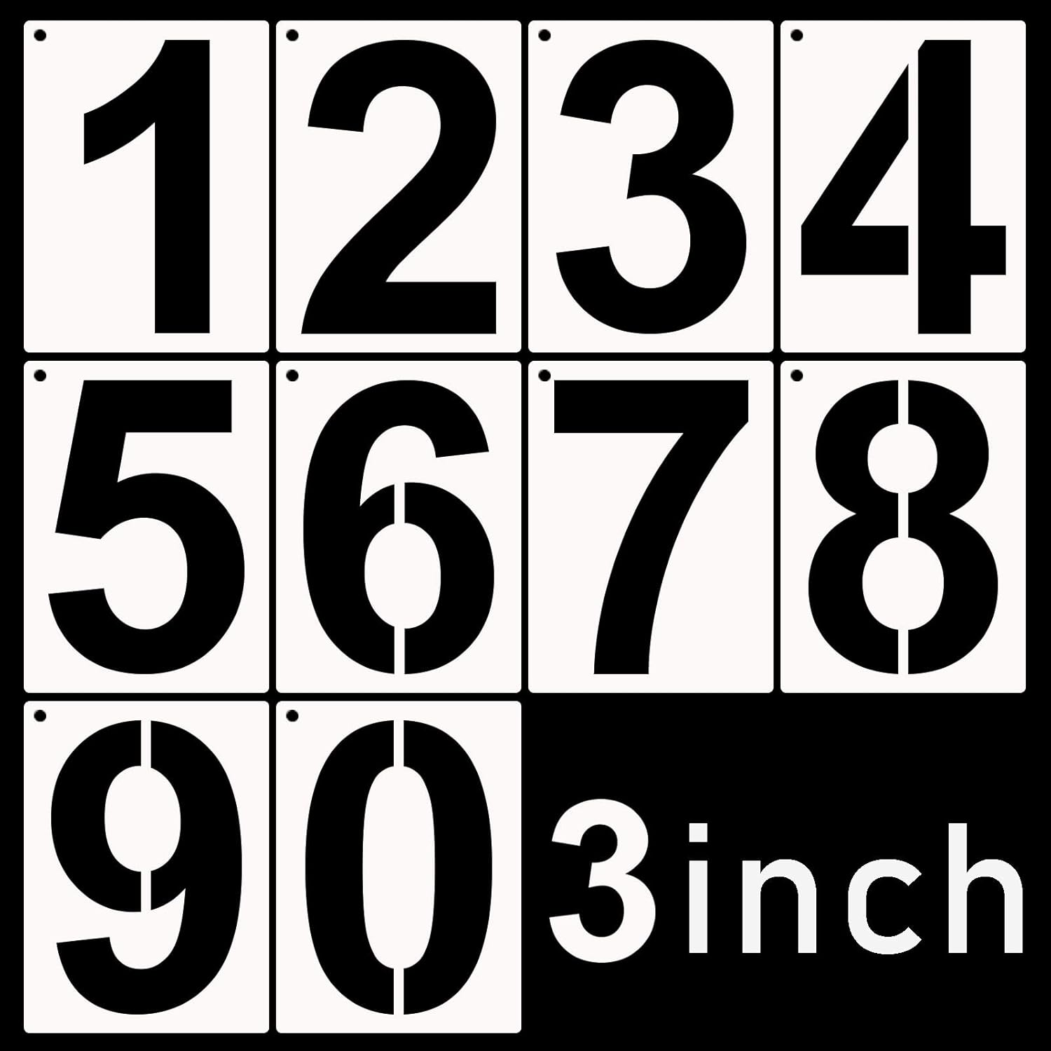Amazon.com : DXCYZ 3 Inch Tall Number Stencils Kit 0-9 Address Number ...
