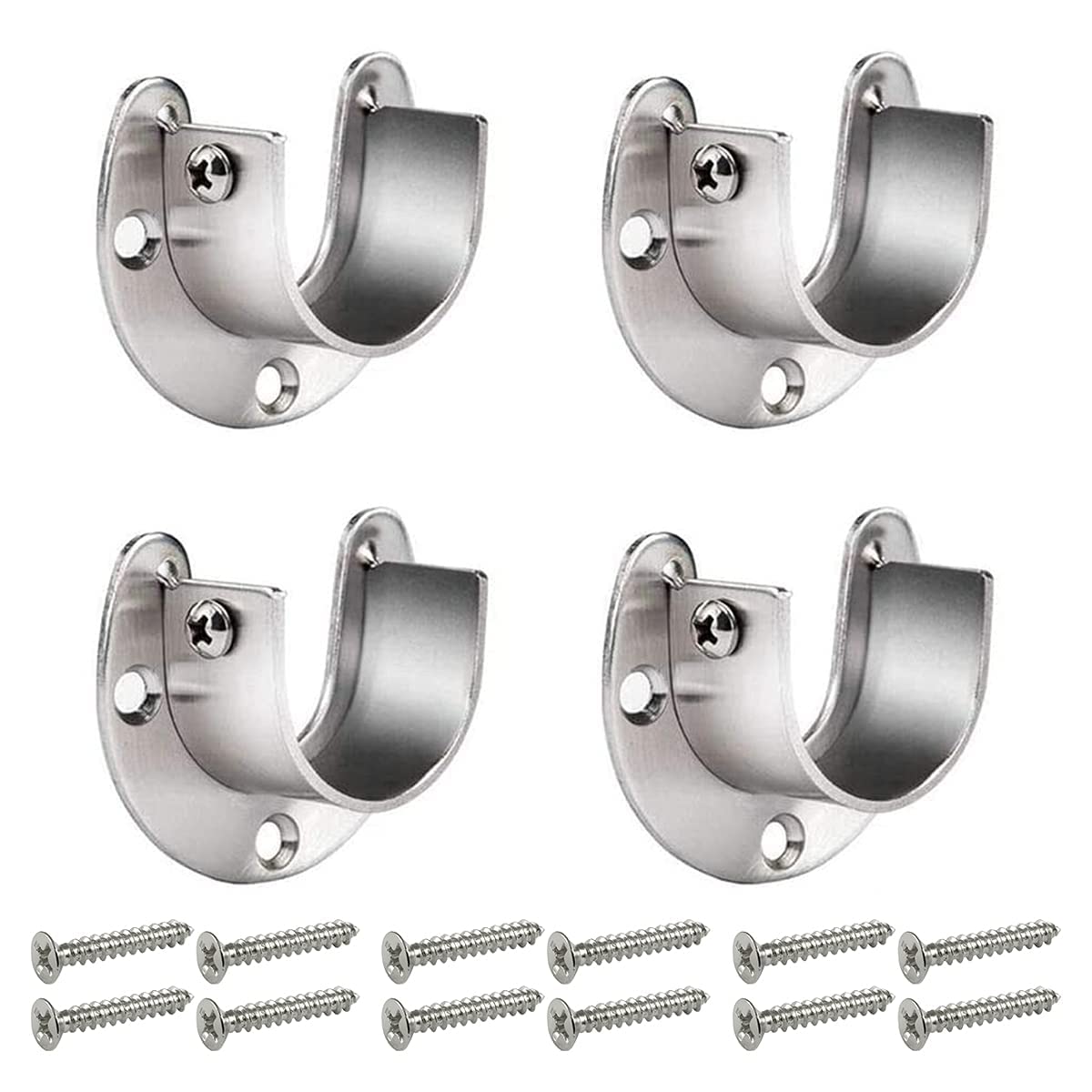 PERCEA Closet Rod Bracket, 2 Sets Stainless Steel U Shaped Shower ...