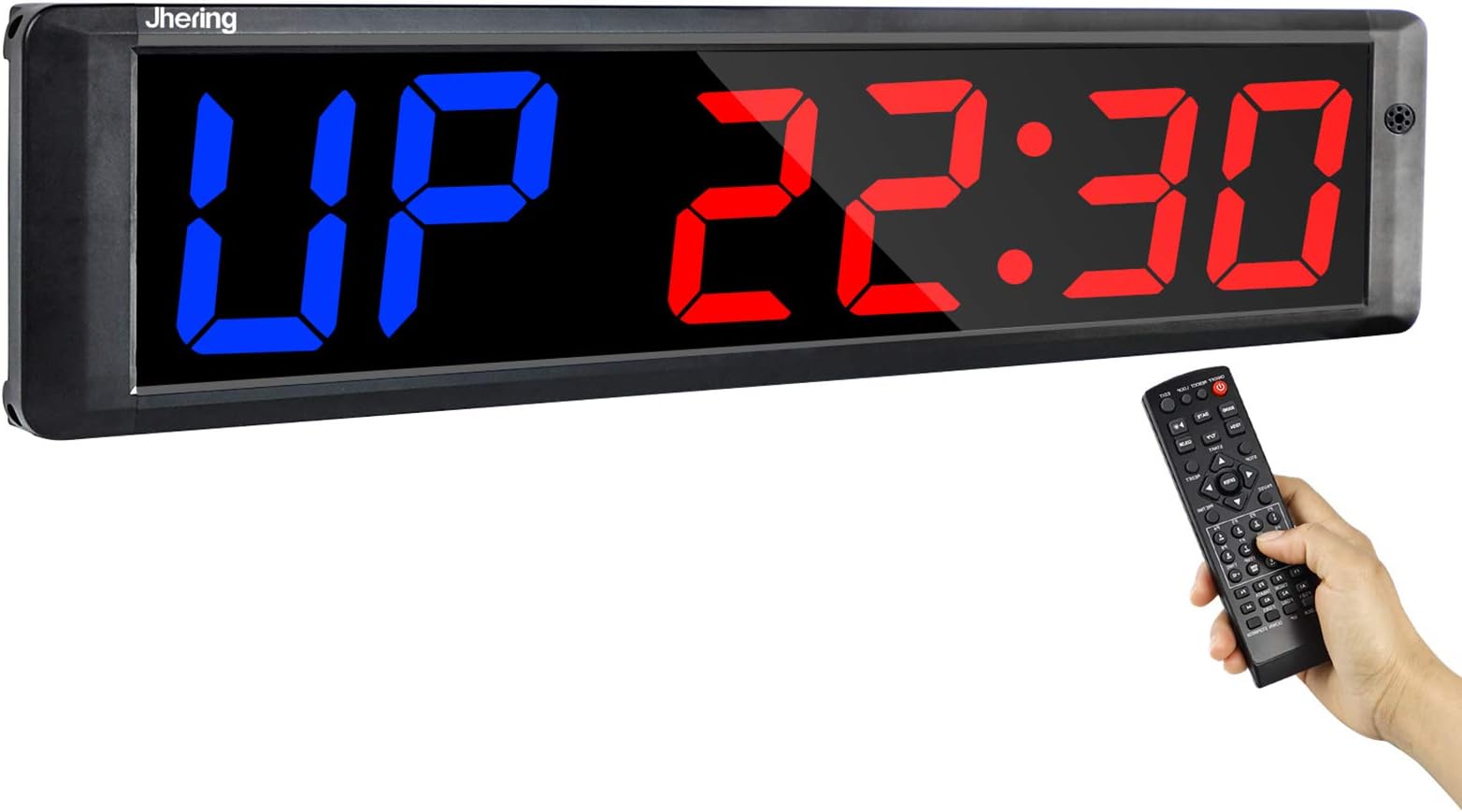 BTBSIGN LED Interval Timer Count Down/Up Clock Stopwatch with Remote for Home Gym Fitness Blue ...