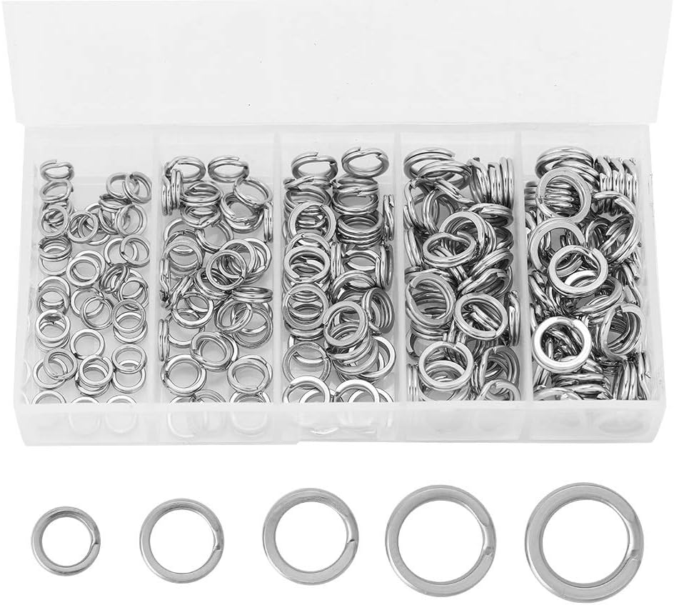 200Pcs Stainless Steel Double Split Ring Connector Fishing Tackle ...