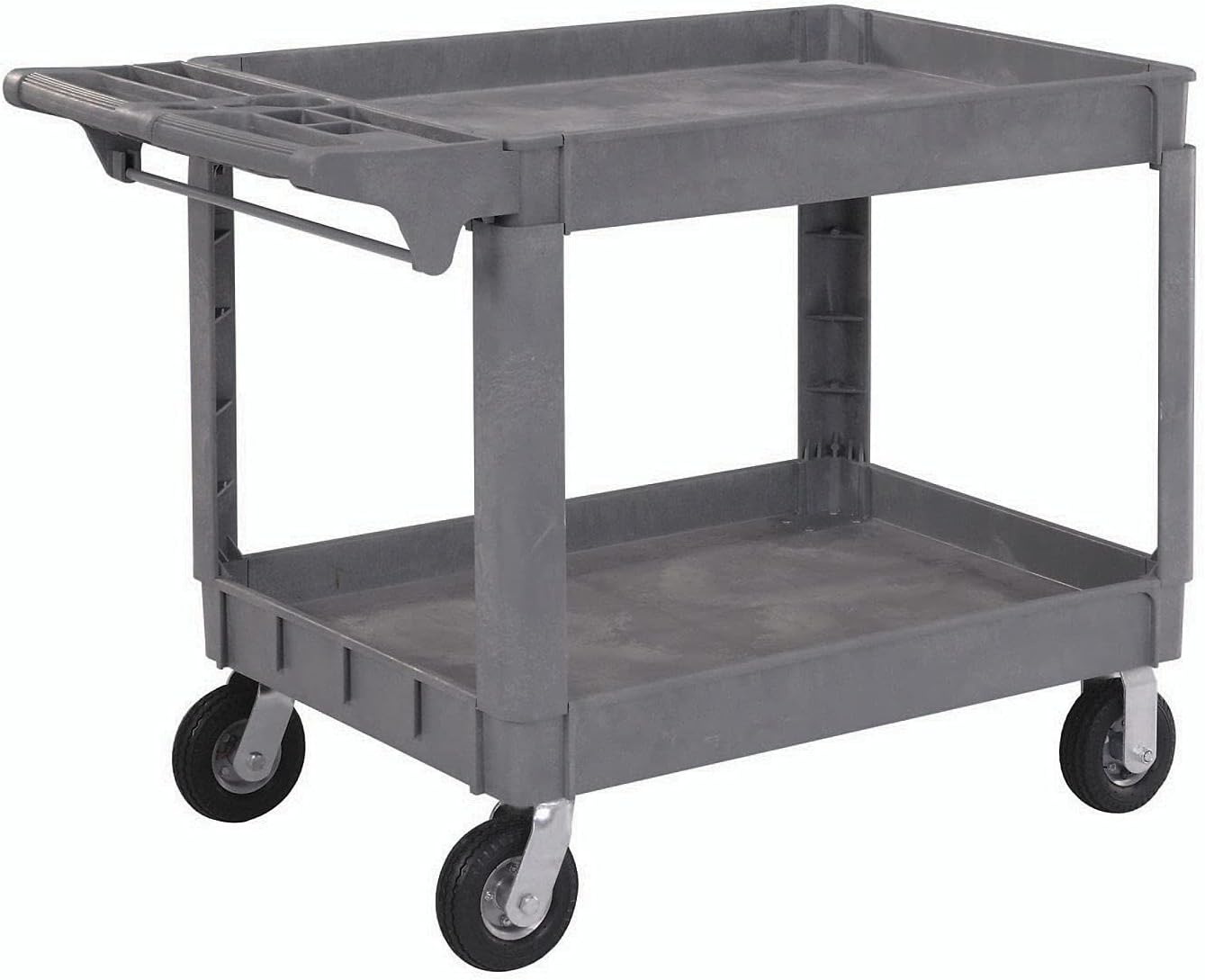 Amazon.com: Global Industrial Large Deluxe 2 Shelf Plastic Cart, 6 ...