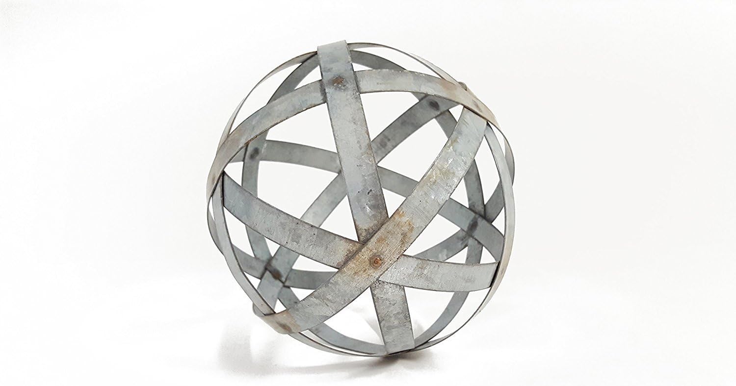 Everydecor Small Galvanized Metal Band Decorative Sphere : Amazon.ca: Home
