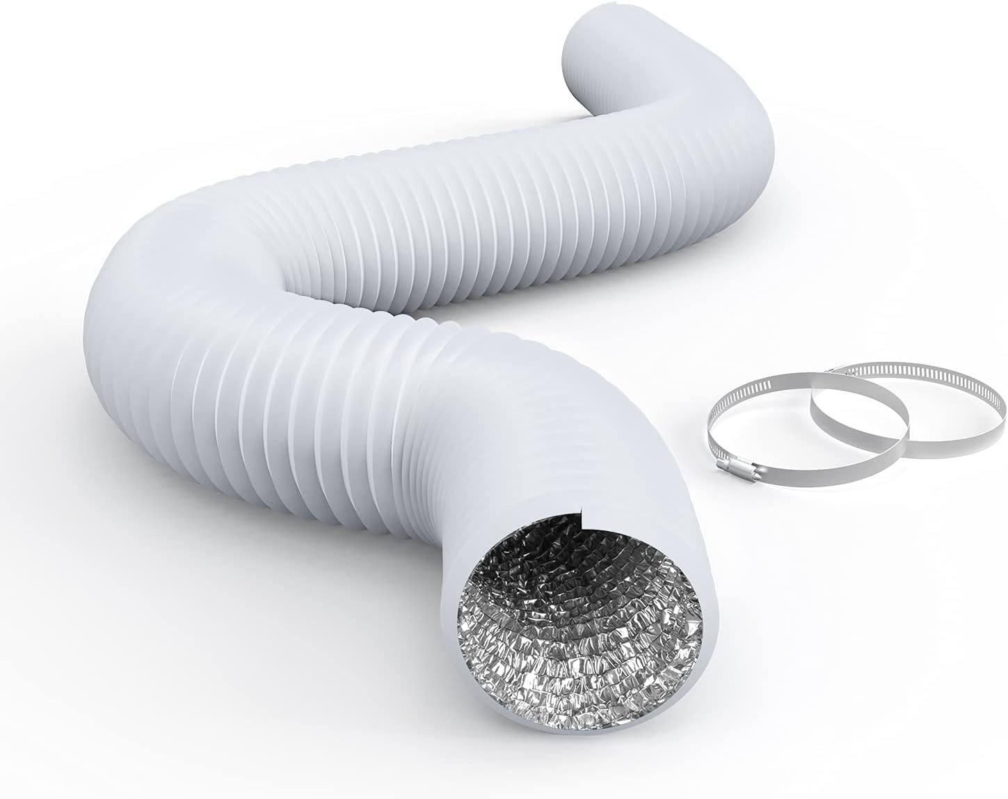 iPower Flexible 4 Inch 8 Feet Aluminum Ducting 4 Layer Protection Dryer ...
