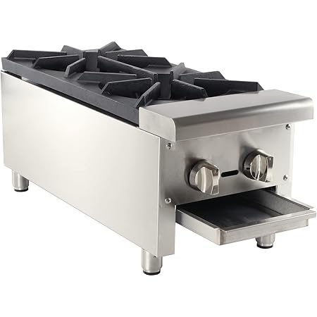 Amazon.com: Hipopller 12" Commercial Hot Plate, 2 Burners Natural and ...