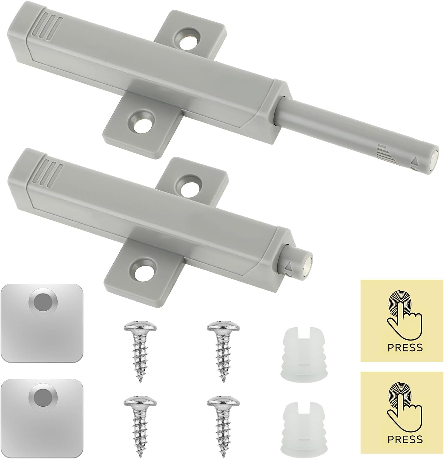 ELYUAN 4 Pack Magnetic Push Latches Push to Open Door Latch Cabinet ...