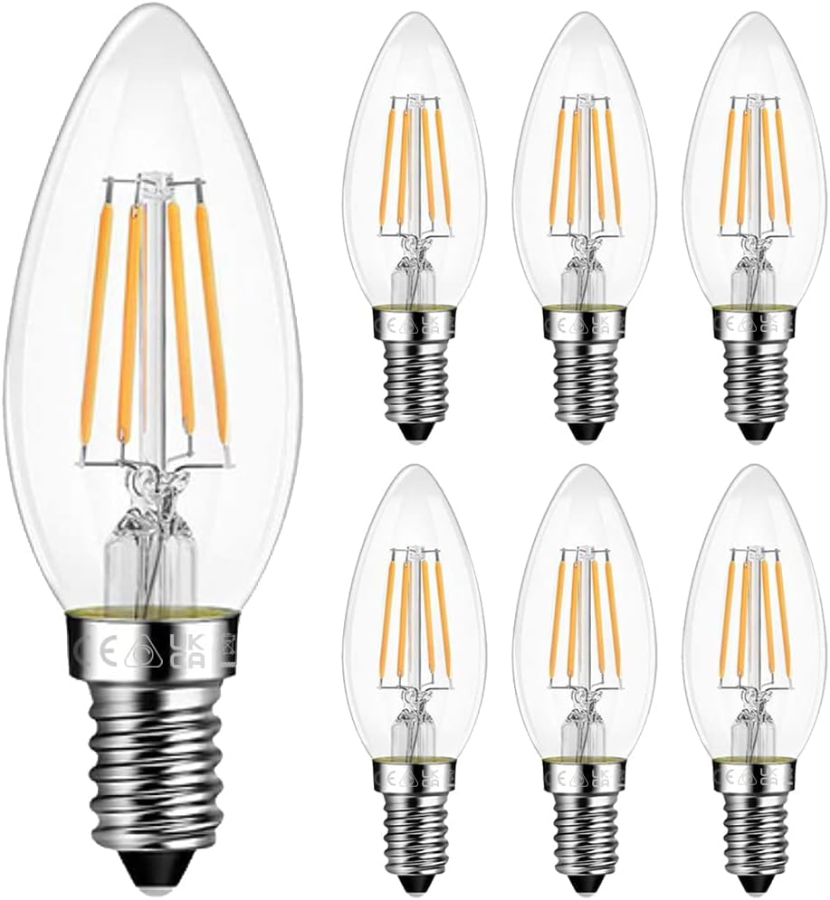 E14 Dimmable Led Candle Bulb,C35 SES Small Edison Screw,4w Equivalent ...