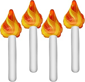 Amazon.com: 4Pcs Inflatable Torch Prop Halloween Decorations, 16In Fun ...
