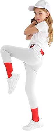 Amazon.com: MIVEI Youth Girls' Utility Softball Pants - Low Rise 3/4 ...