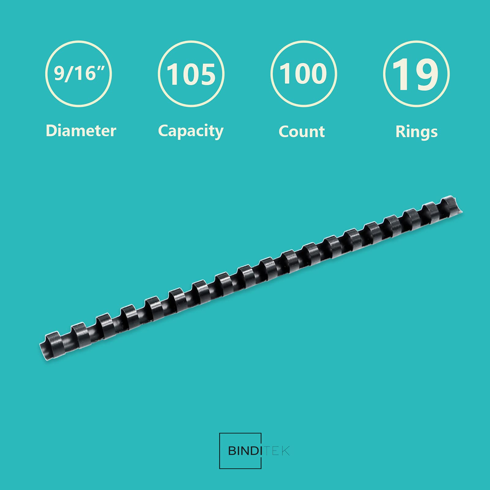 Snapklik.com : 100 Pack Plastic Comb Binding Spines, 9/16 Inches ...