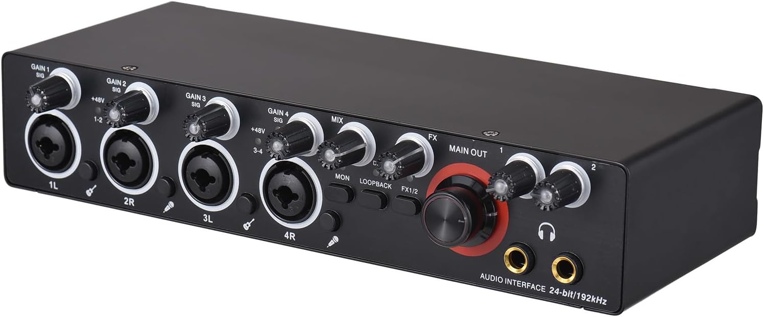 Amazon.com: Summina 4 Channels Sound Card Computer Audio Interface, 4 ...