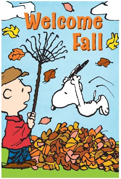 Amazon.com : Flagology.com, PEANUTS® Fall Leaf Pile Plunge – Garden ...