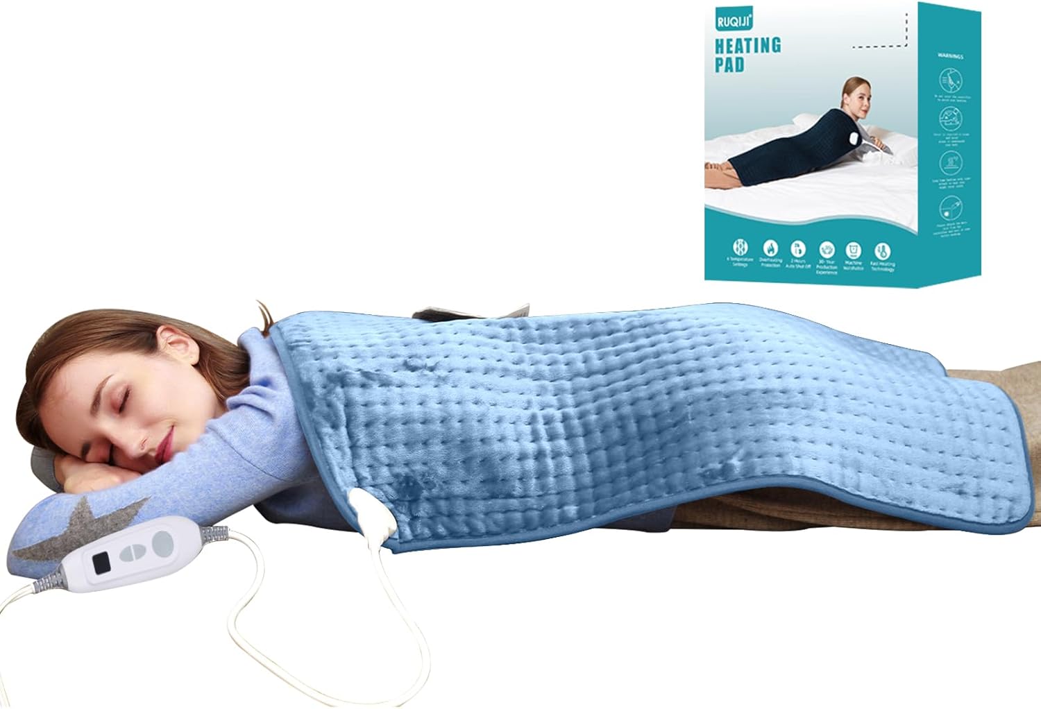 Amazon.com: Ruqiji 17''x33'' XXXL King Size Flannel Electric Heating ...