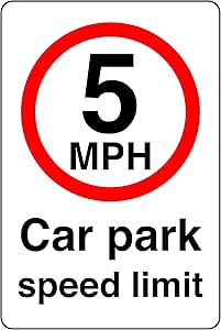 Amazon.com: 5mph car park speed limit safety sign -1.2mm Rigid plastic ...