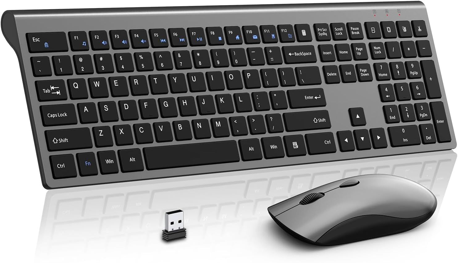 Amazon.com: Wireless Keyboard and Mouse with Mouse Pad Ultra Slim Combo ...