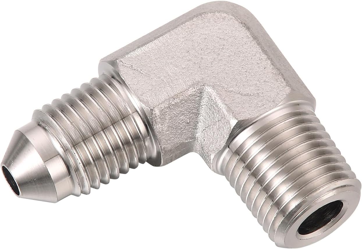 Amazon.com: 1/8 NPT to 3AN Fitting - 90 Degree Male Elbow Adapter ...