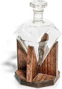 Amazon.com | Diamond Shaped 1000ml Glass Decanter, Whiskey Decanter ...