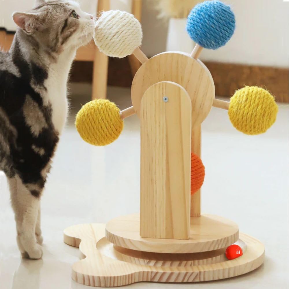 Amazon.com : xxhepzw Solid Wood Turntable Toy,Ball Track Interactive ...