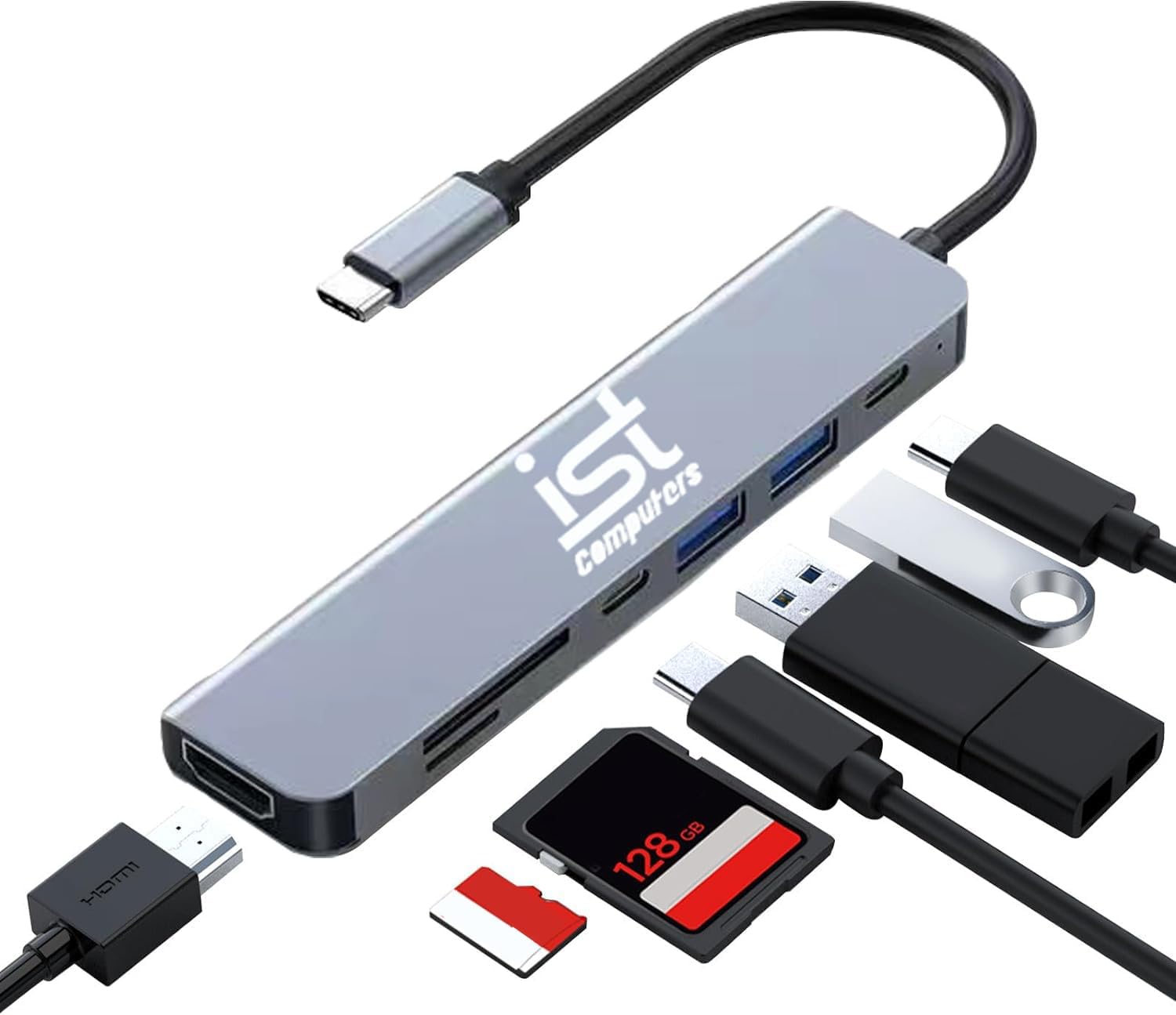 Amazon.com: USB-C Hub for Laptop, 7 in 1 USB-C to HDMI Splitter, USB 3. ...