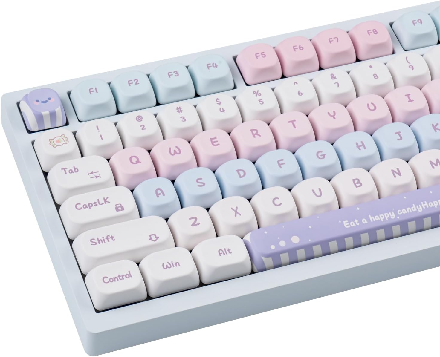Amazon.com: COOMICKEY Blue White PBT Keycaps 130 Keys MOA Profile Dye ...
