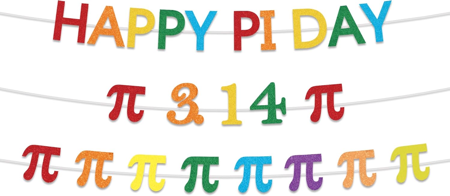 Amazon.com: Pi Day Party Decorations Glitter Happy Pi Day Constant ...