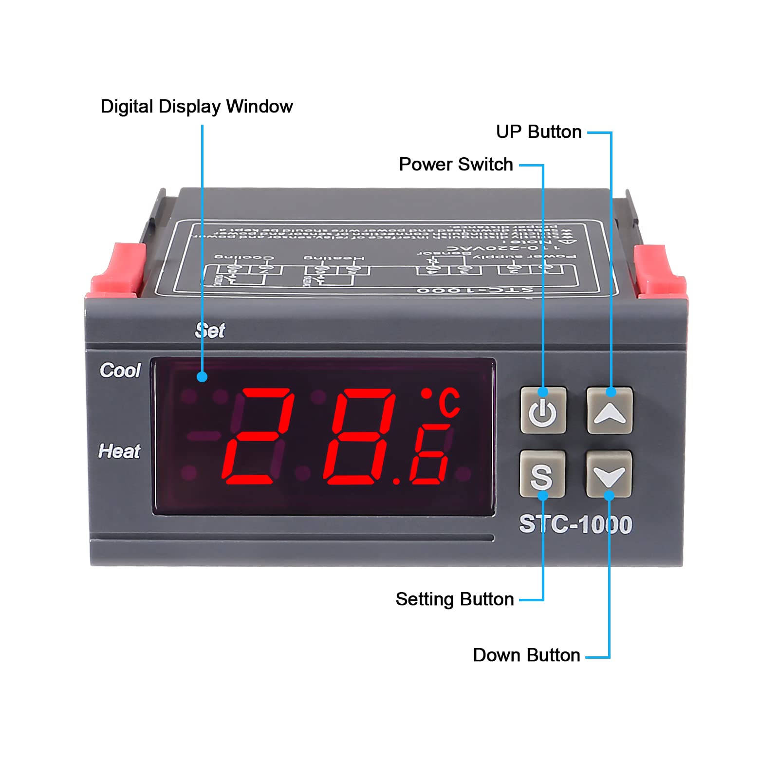 Snapklik.com : 2pcs STC-1000 DC 110V-220V 10A Digital LED Temperature ...