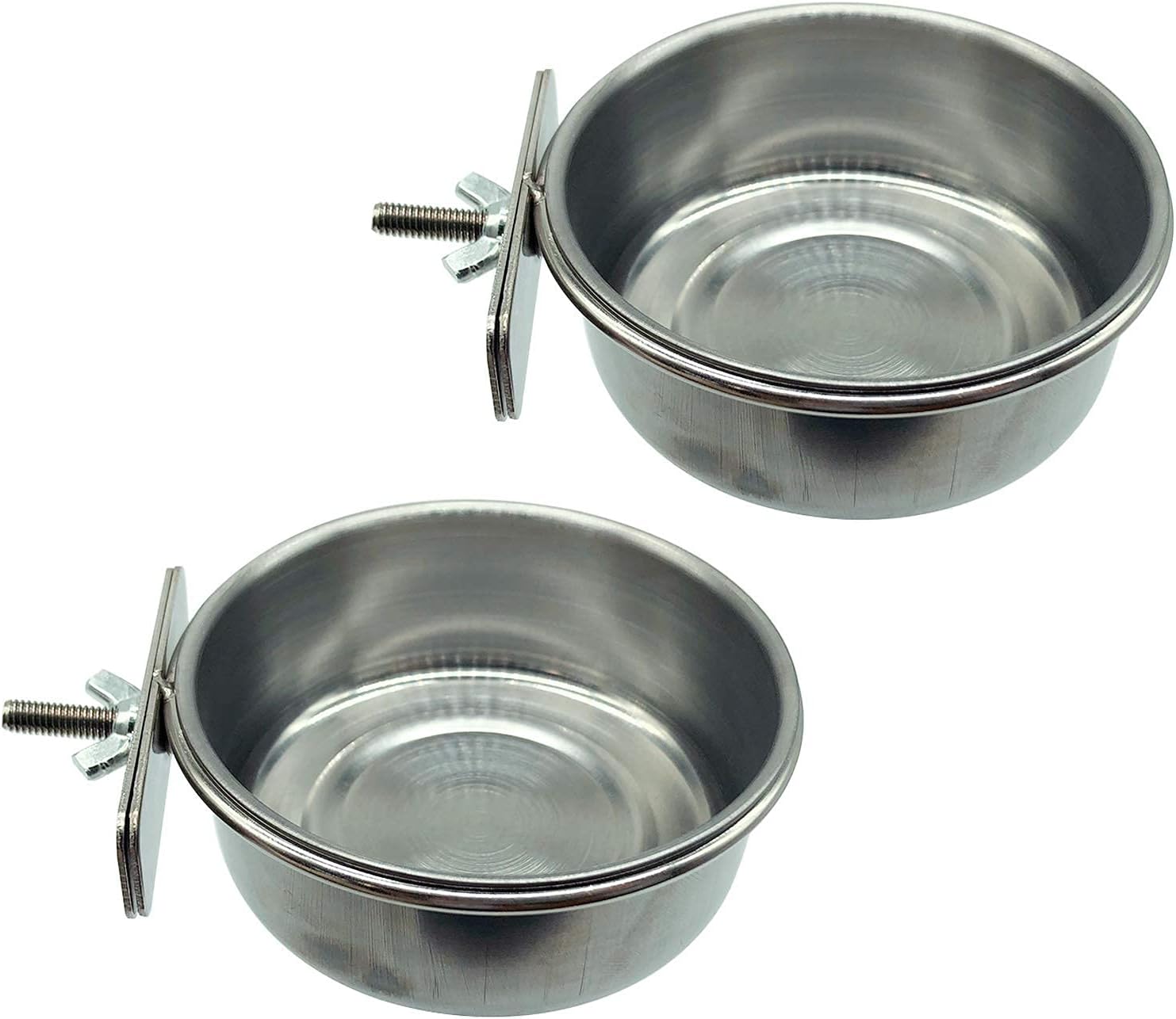2 Pack Bird Feeding Dish Cups, Parrot Food Bowl Clamp Holder ...