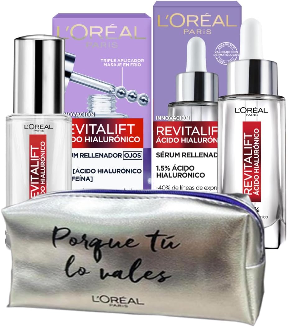 L'Oréal Paris Kit: Sérum Rostro y Sérum de Ojos Revitalift Ácido ...