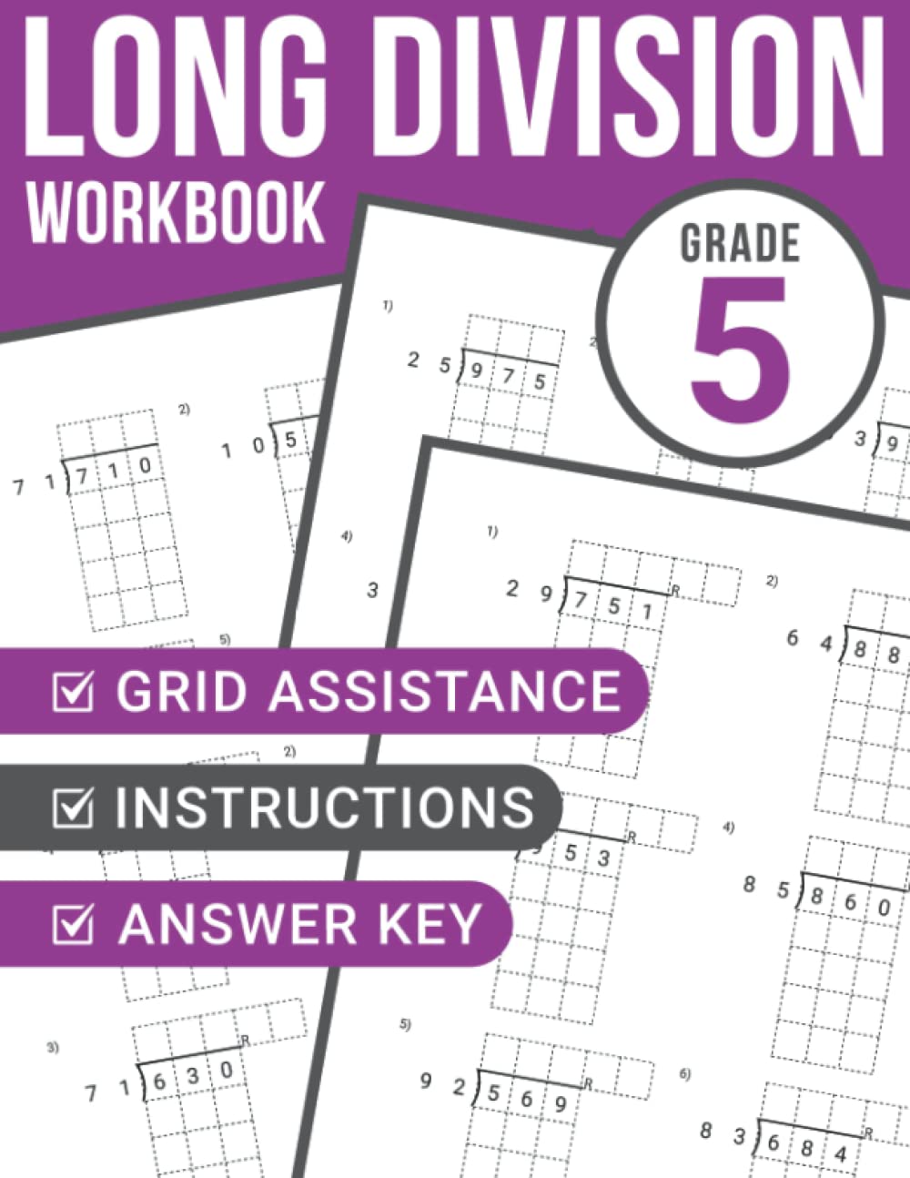 Long Division Workbook Grade 5: Math Practice Sheets for Kids Ages 10 ...
