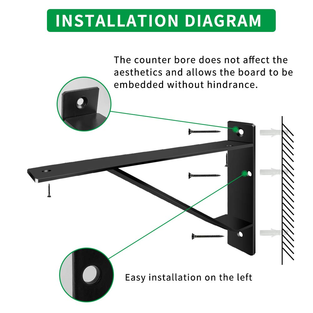 Snapklik.com : Heavy Duty Shelf Brackets 20 Inch, Industrial Wall Brackets