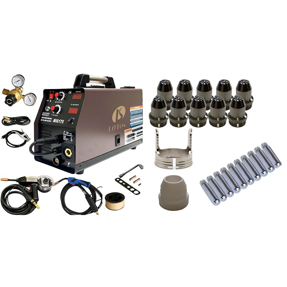 Lotos MIG175 175A Mig Welder with Aluminum Spool Gun, Auto MIG ...